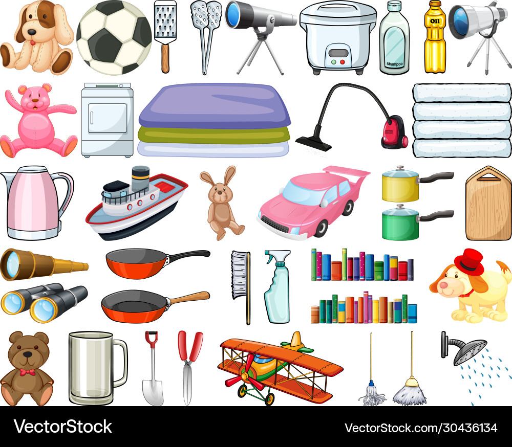 Household Items Collection Royalty Free Vector Image