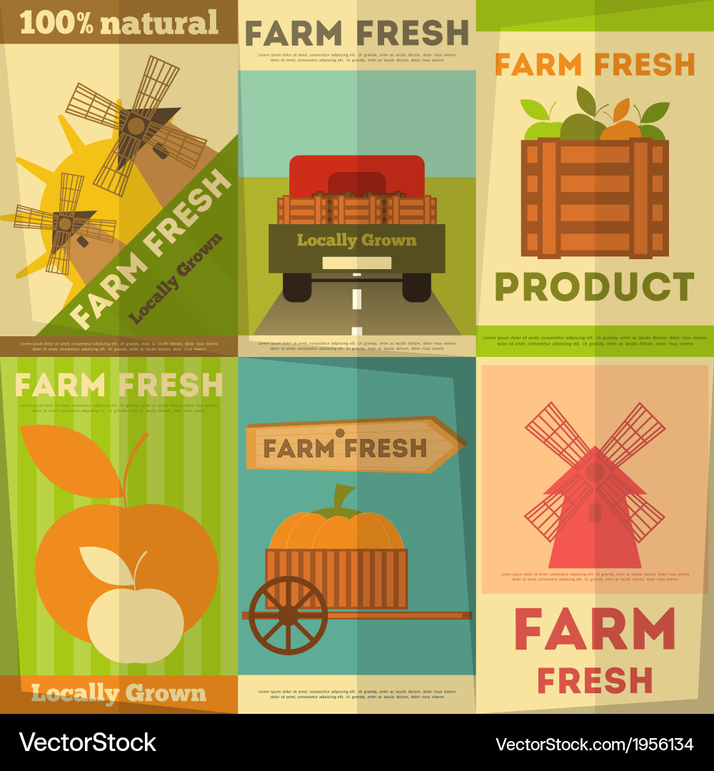 Organic food posters Royalty Free Vector Image