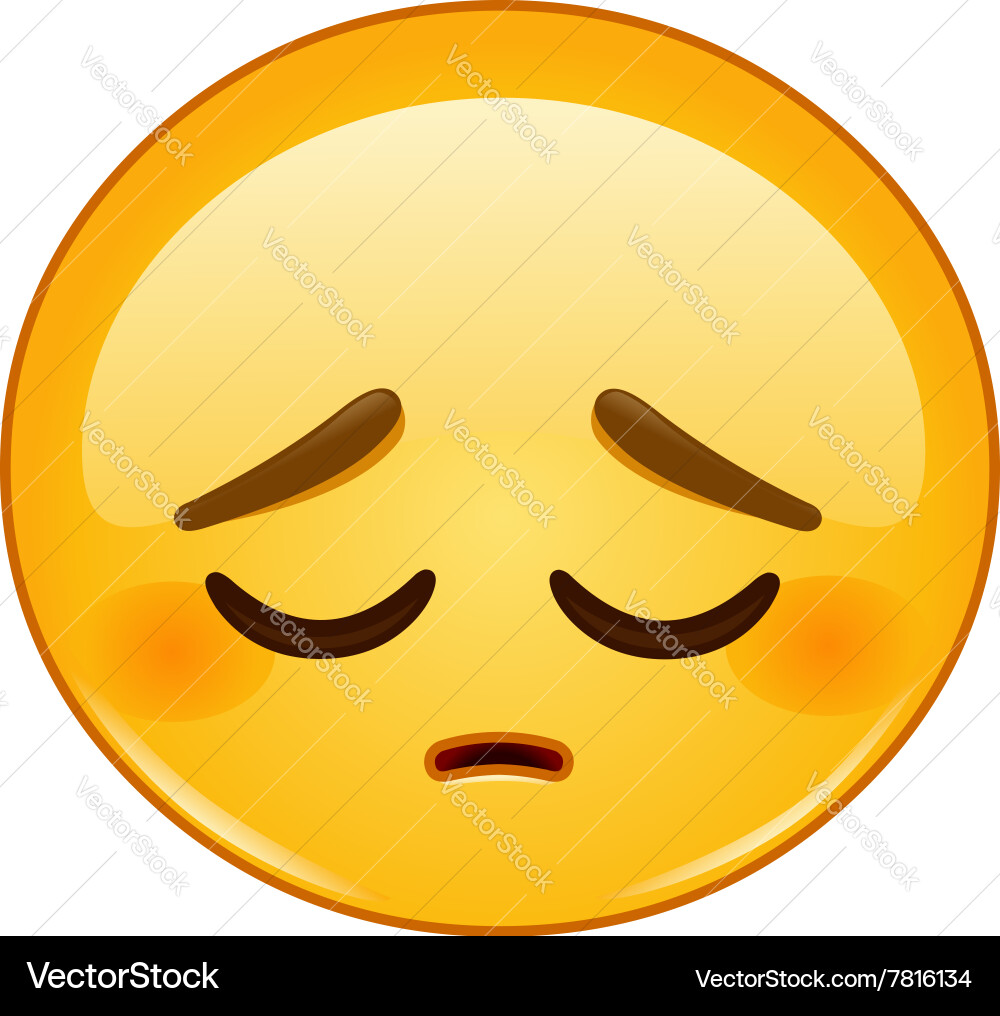 Pensive emoticon Royalty Free Vector Image - VectorStock