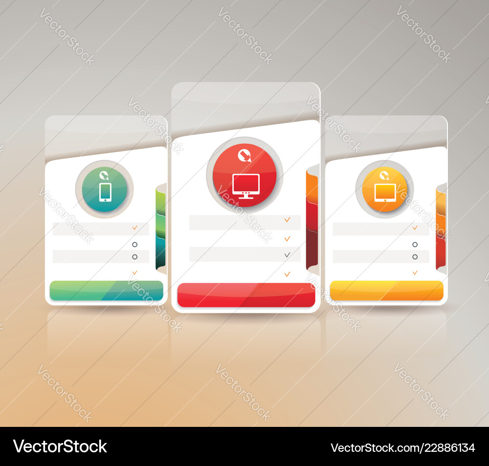 Price list widget with 3 payment plans for online Vector Image