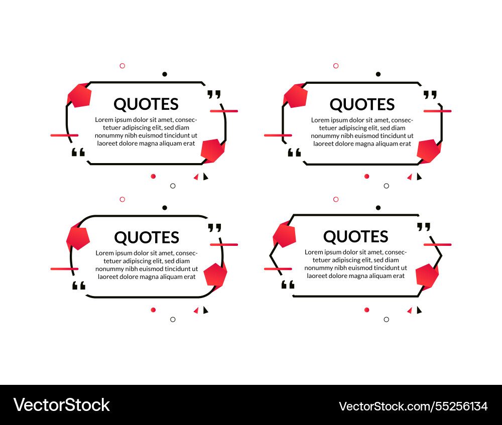Set of quotes frame template text with memphis Vector Image