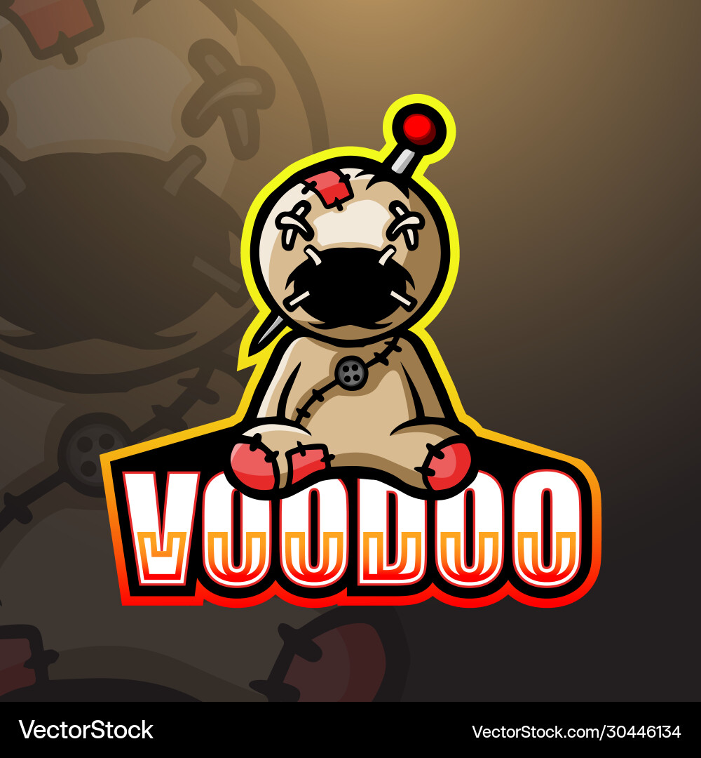 Voodoo mascot esport logo design Royalty Free Vector Image
