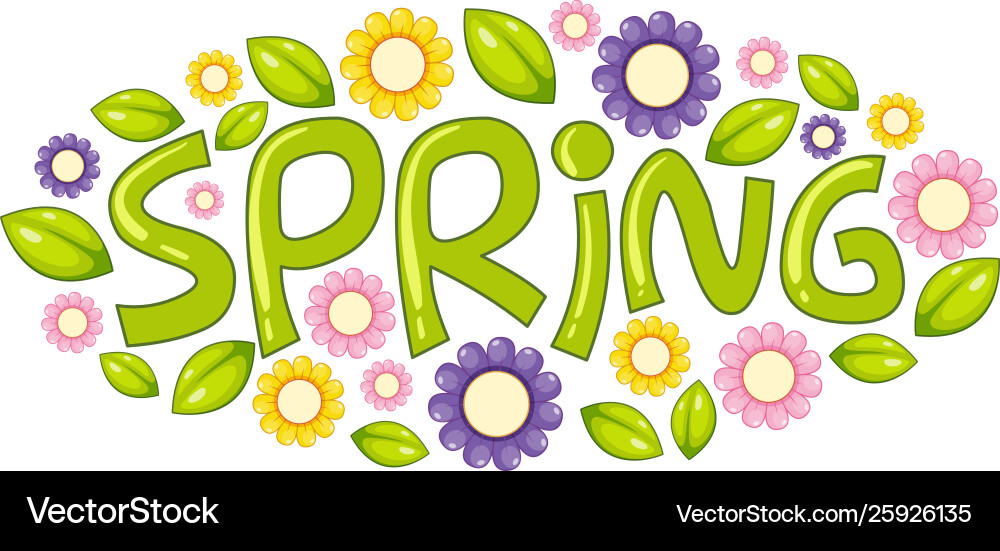 A spring text letter Royalty Free Vector Image