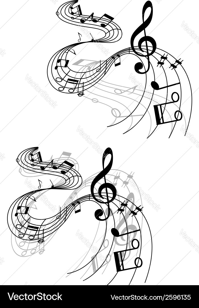 Abstract musical designs Royalty Free Vector Image