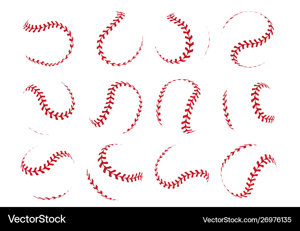 Baseball ball lace spherical softball realistic Vector Image