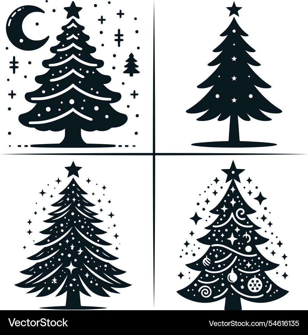 Christmas tree svg bundlechristmas svgchris Vector Image