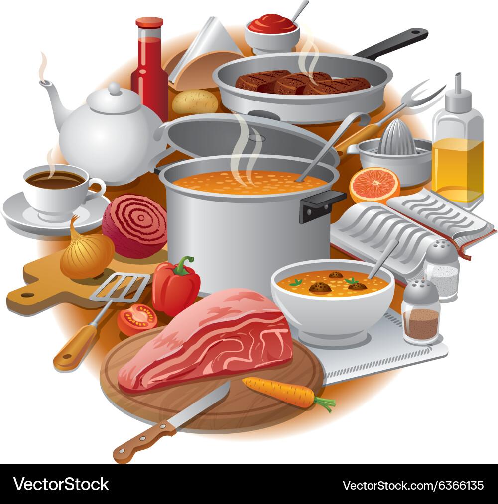 Cooking food Royalty Free Vector Image - VectorStock