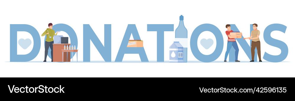 Donations text banner Royalty Free Vector Image