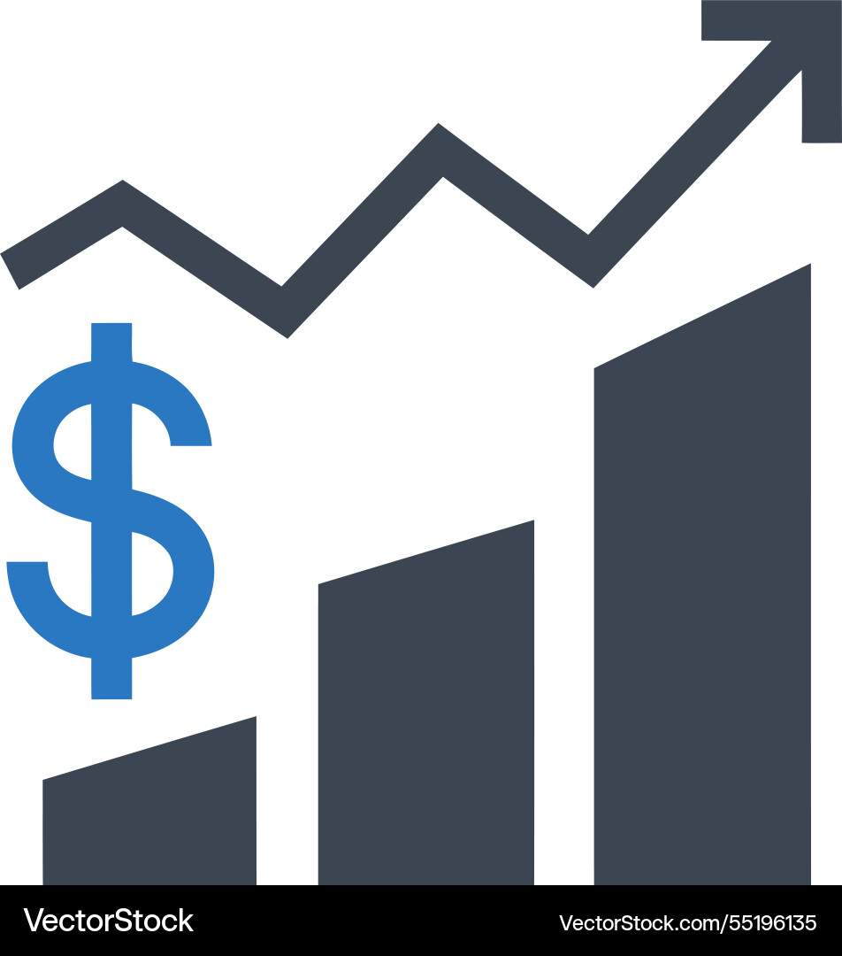 Financial growth icon Royalty Free Vector Image