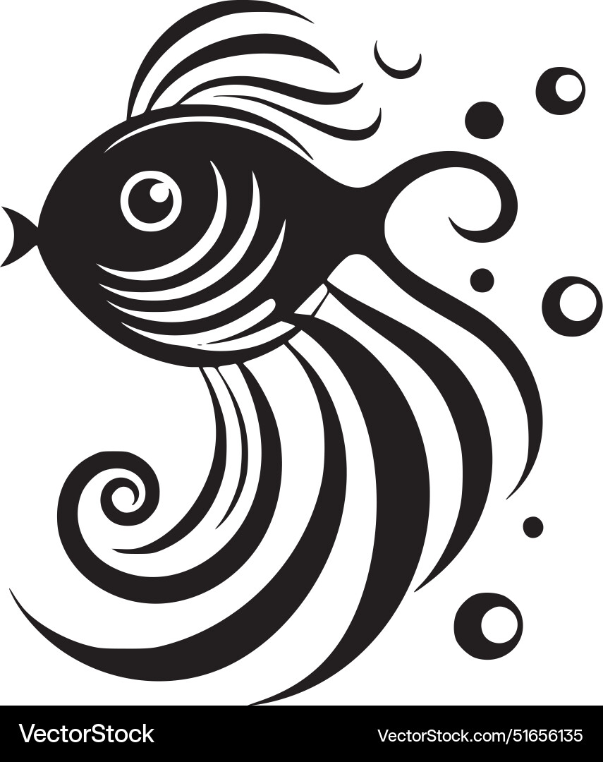 Fish - black and white Royalty Free Vector Image