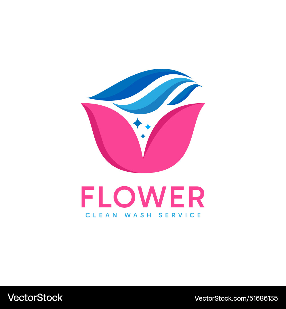 Flower and water clean element logo design Vector Image
