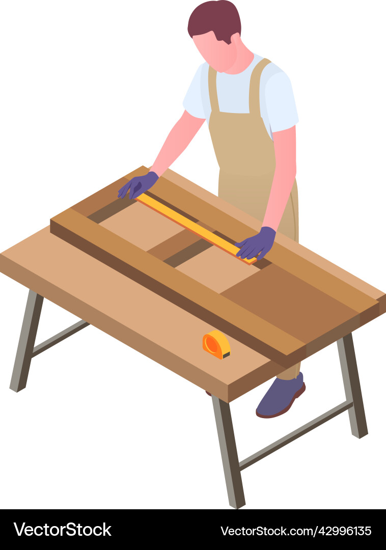 Furniture production measuring composition Vector Image