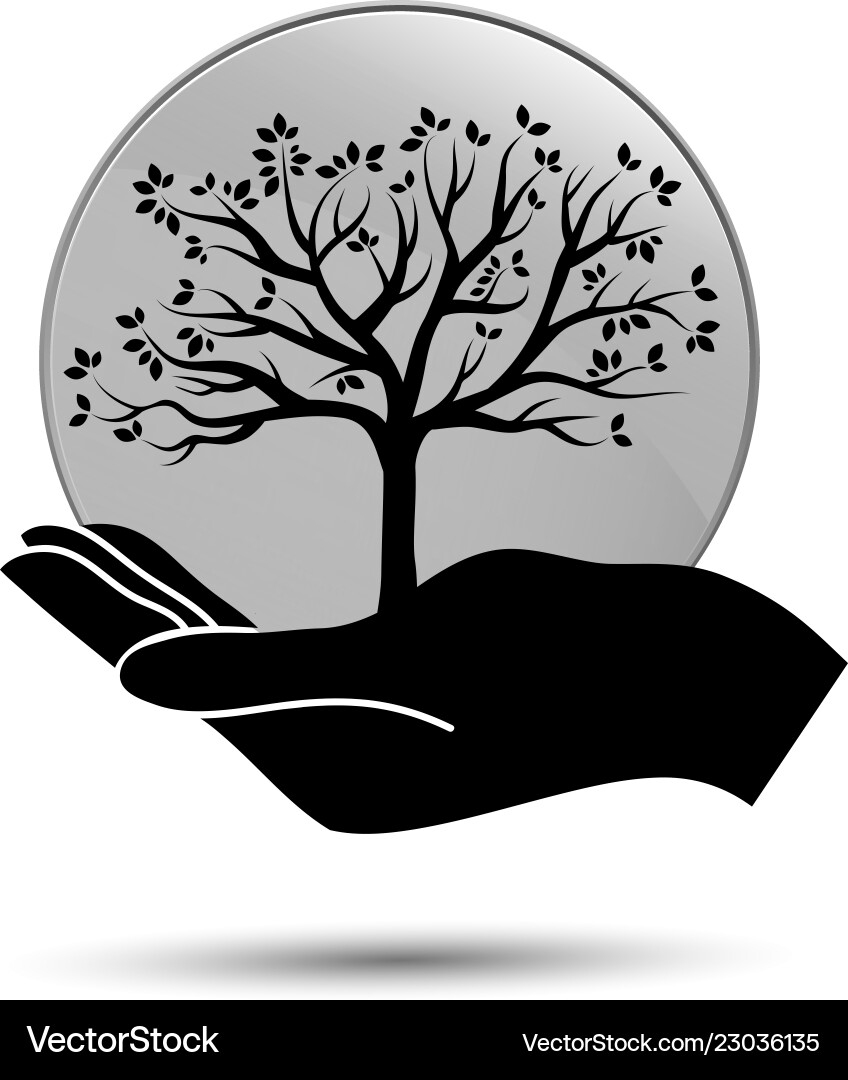 Hand with tree icon you can use for nature care Vector Image
