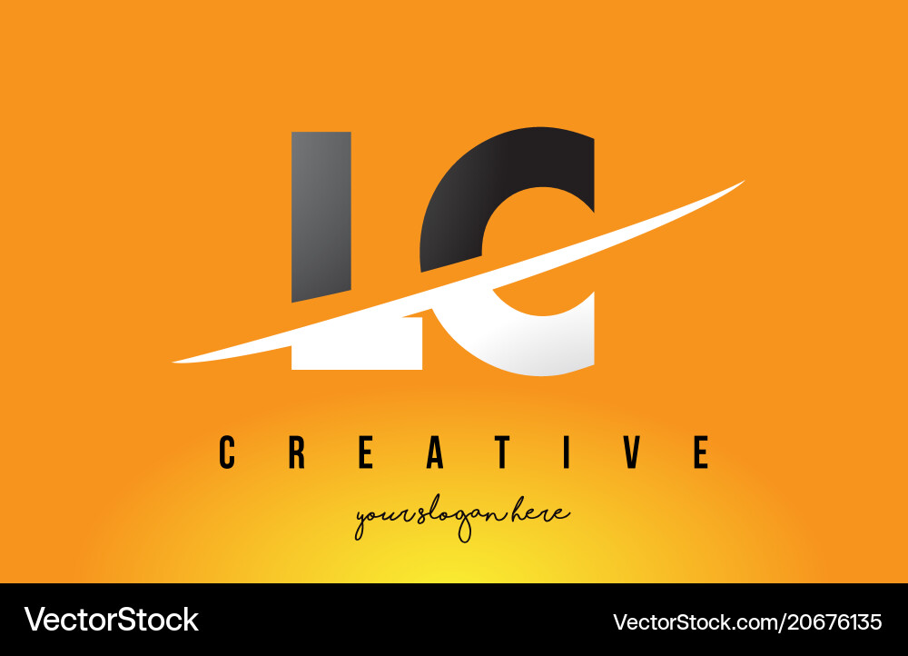 Lc l c letter modern logo design with yellow Vector Image