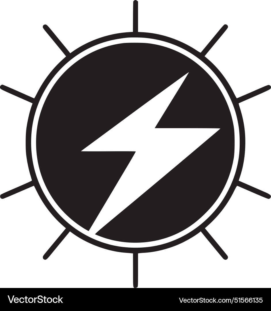 Lightning - black and white isolated icon Vector Image
