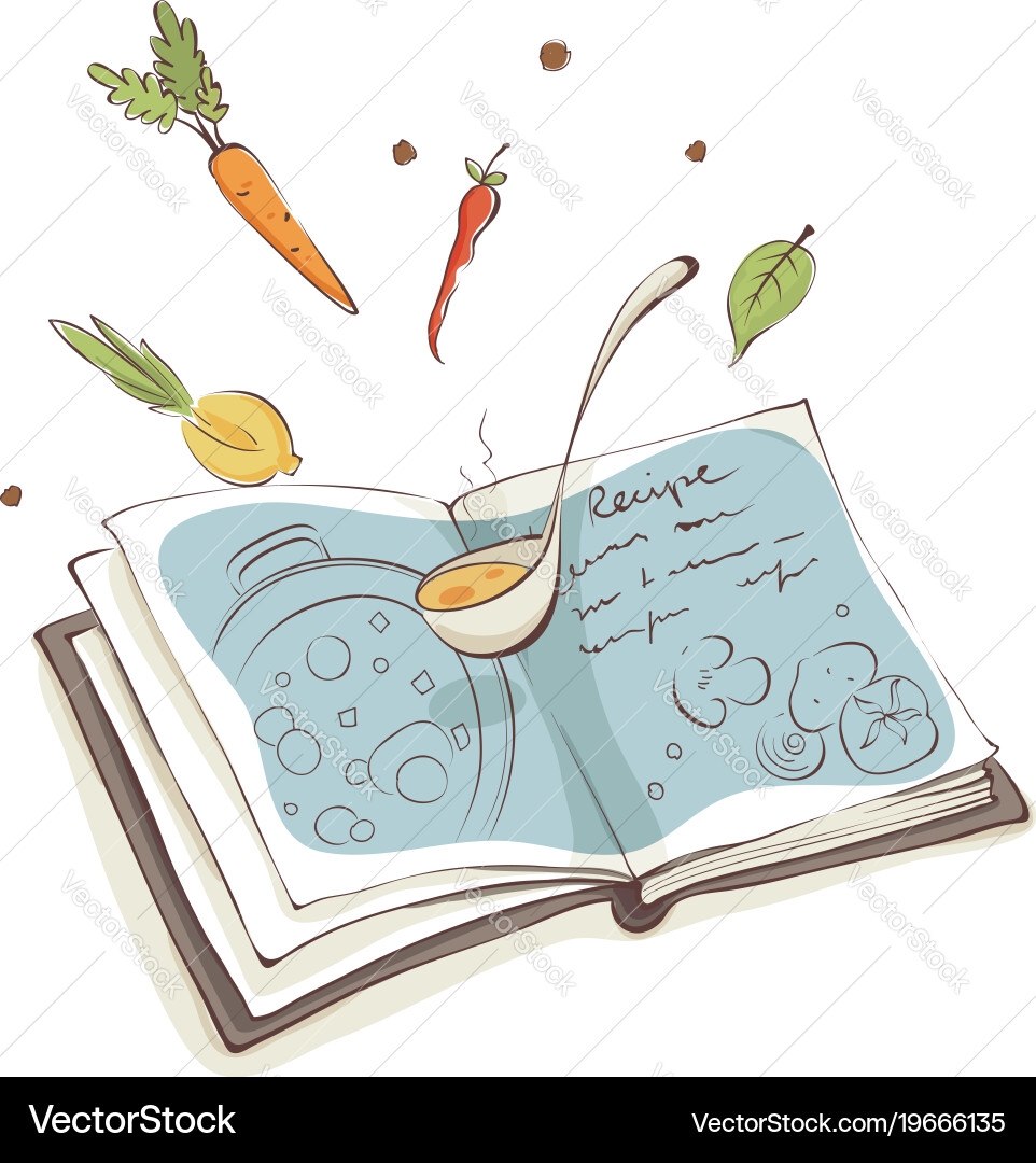 Magic cookbook Royalty Free Vector Image - VectorStock