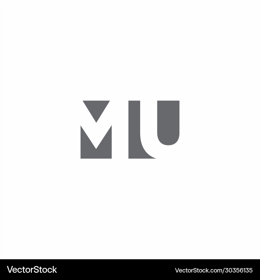 Mu logo monogram with negative space style design Vector Image