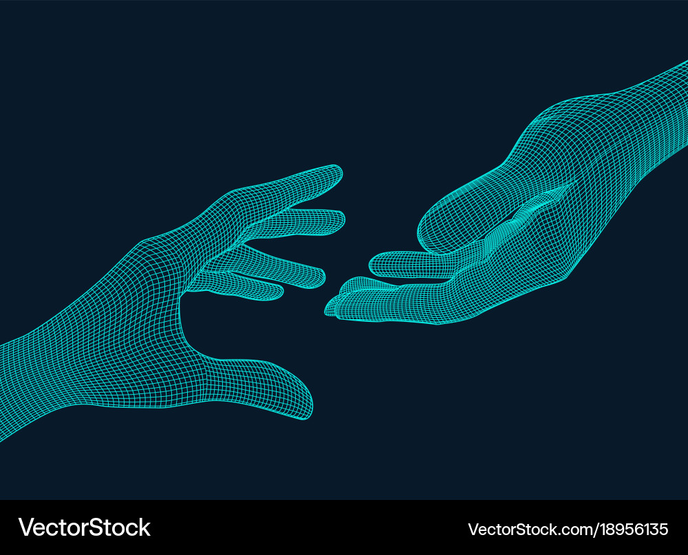 Human Hand Wire Frame Vector Images (over 490)