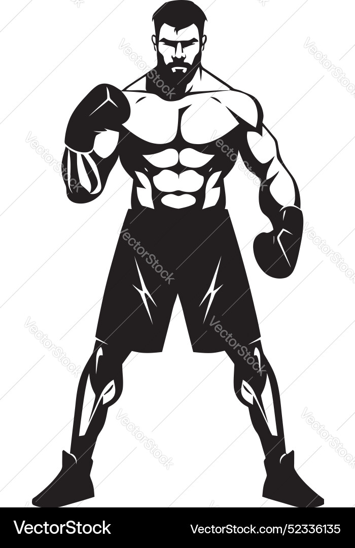 Smash champ cartoon boxer in black knockout Vector Image