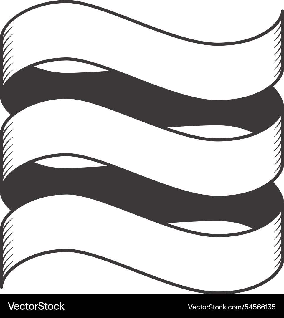 Three stylish waving ribbons are creating a Vector Image