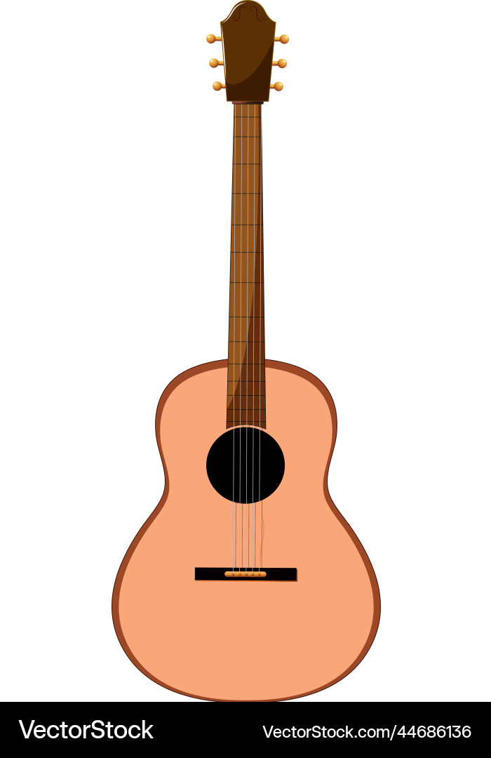 An acoustic guitar isolated Royalty Free Vector Image