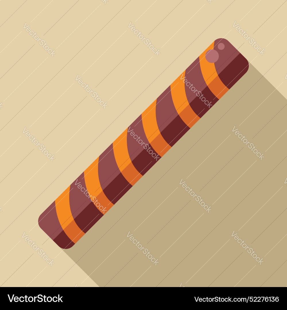 Chocolate filled wafer stick lying on table Vector Image