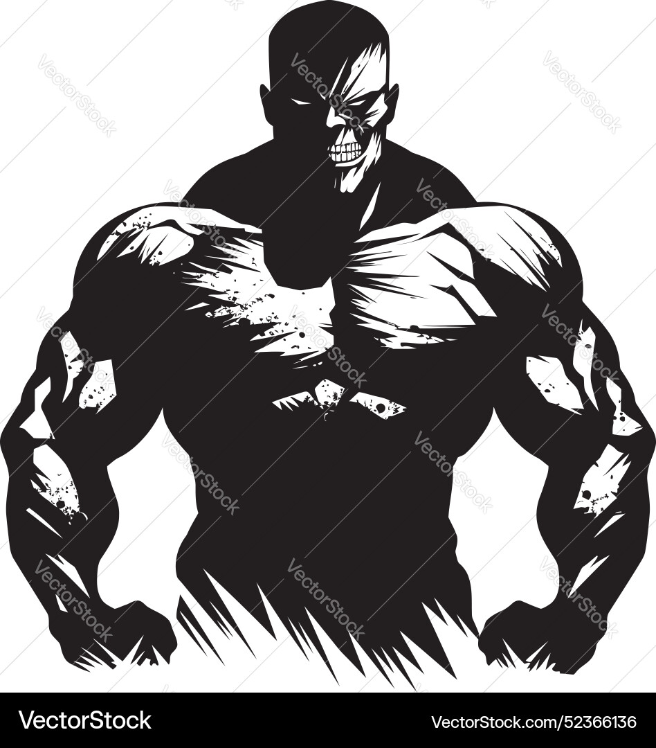 Ghastly workout emblem black logo apocalyptic Vector Image