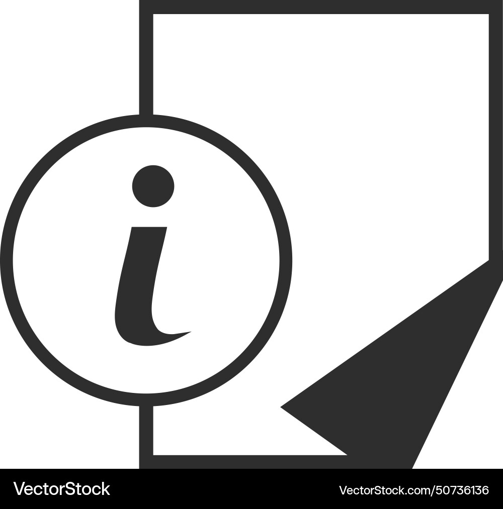 Information document linear icon help page symbol Vector Image