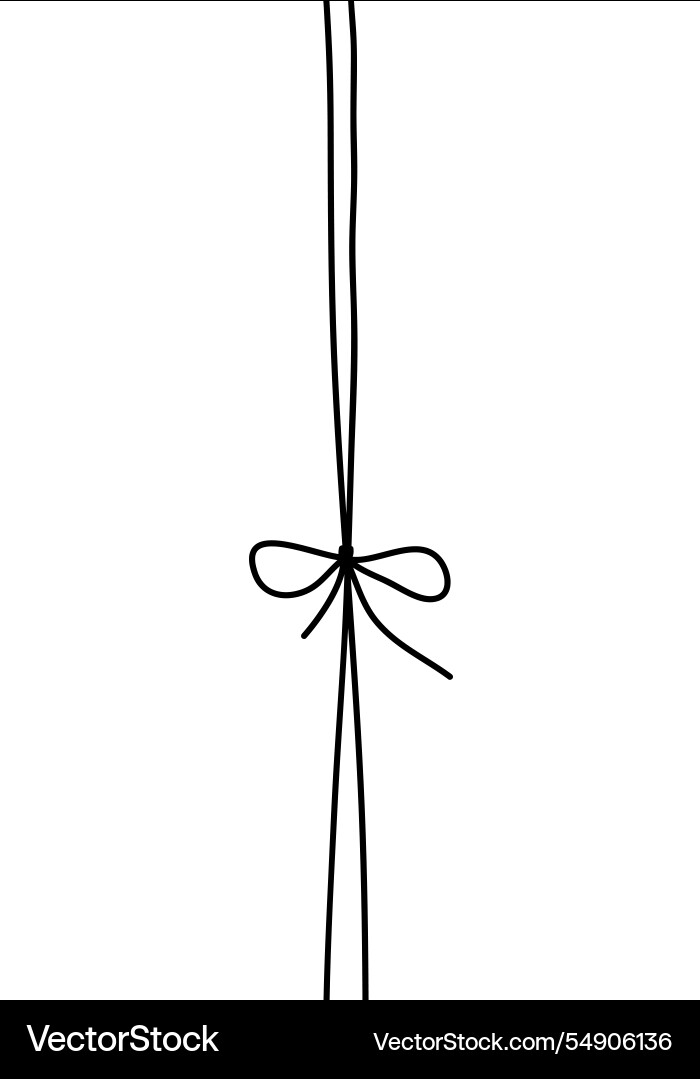 Line drawing bow gift ribbon Royalty Free Vector Image