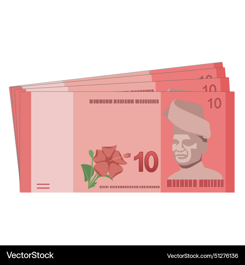 Malaysia Währungsbanknote rm10 ringgit Lizenzfreier Vektor
