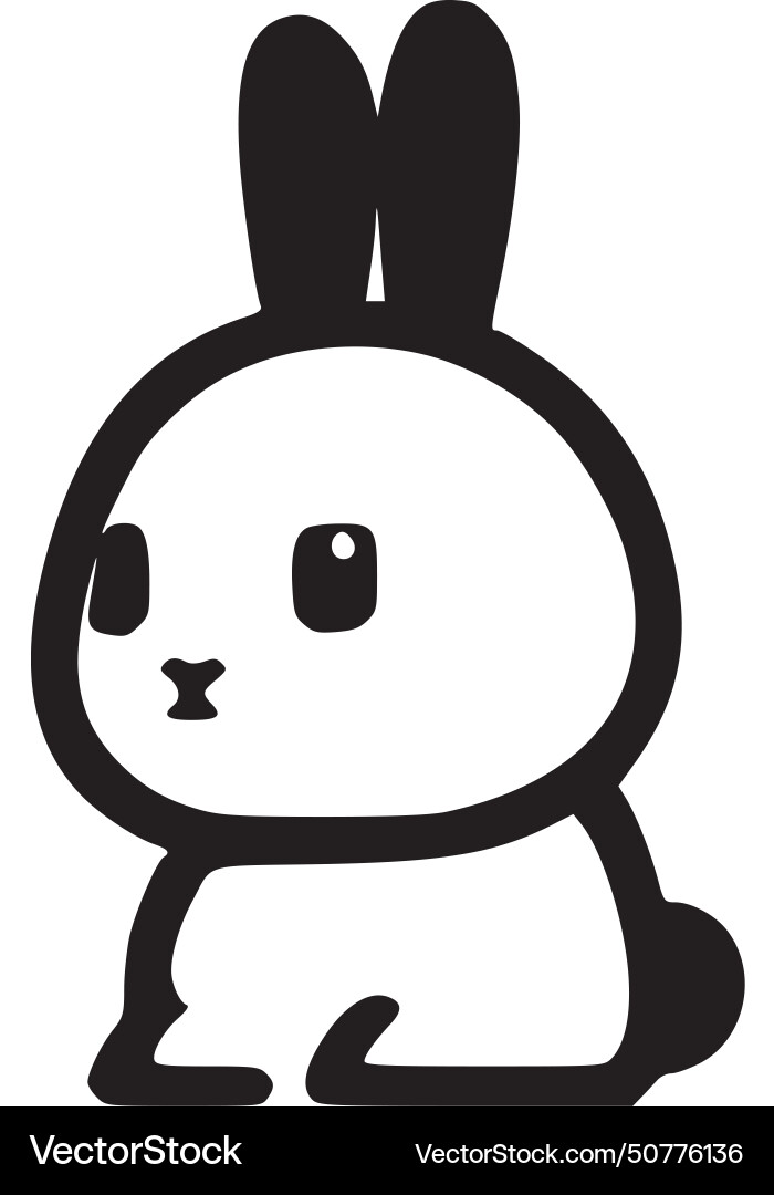 Rabbit - minimalist and flat logo Royalty Free Vector Image