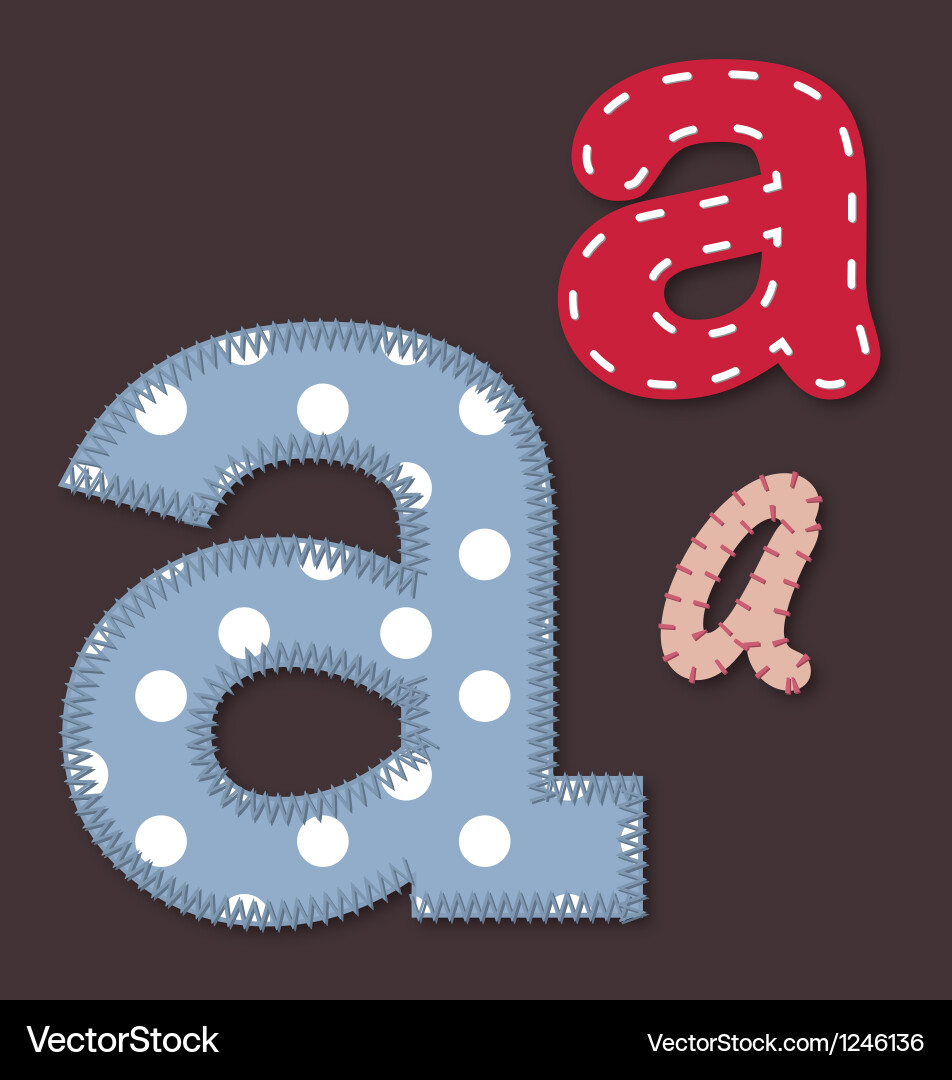 Set of stitched font - letter Royalty Free Vector Image
