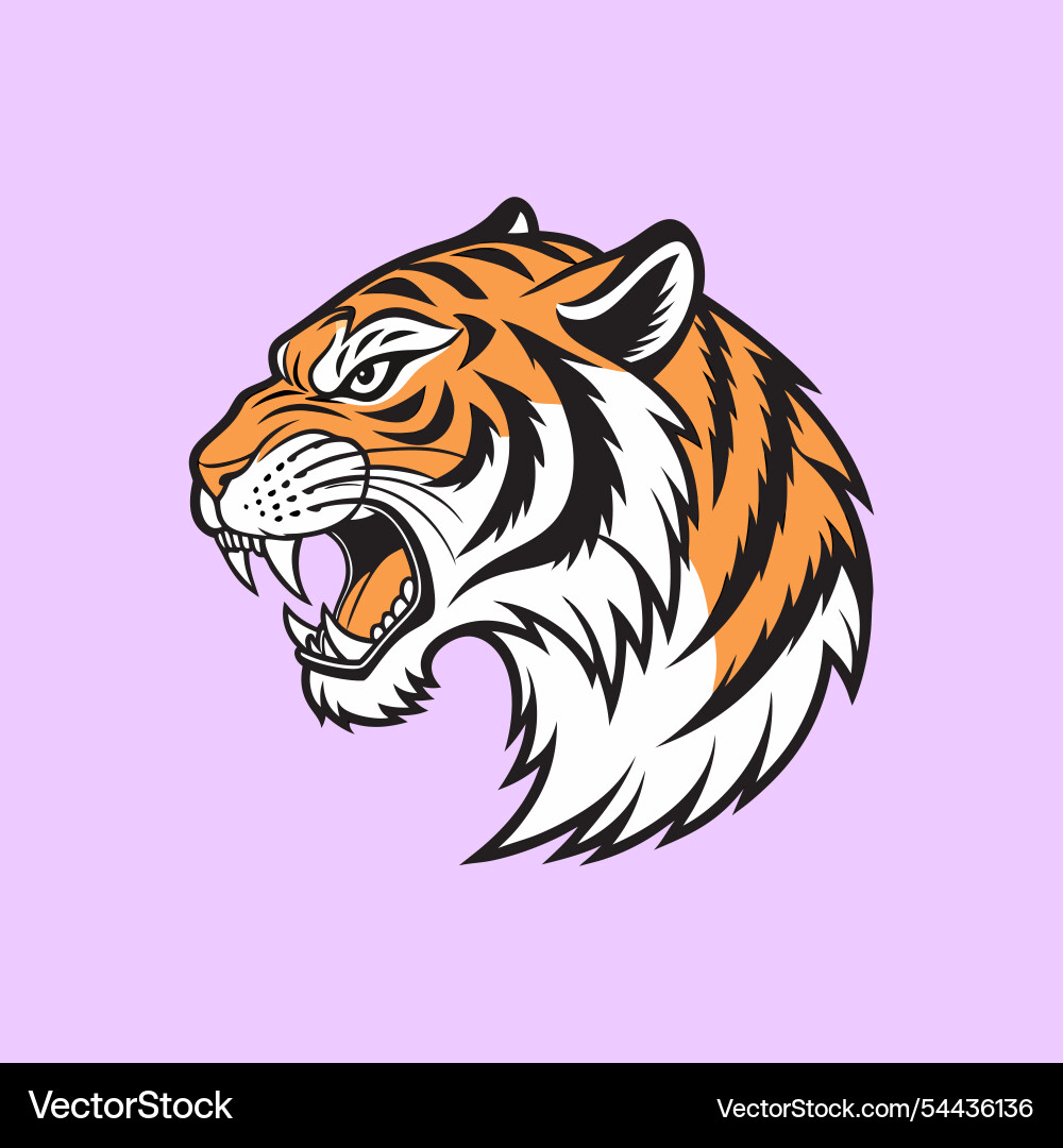 Tiger head logo Royalty Free Vector Image - VectorStock