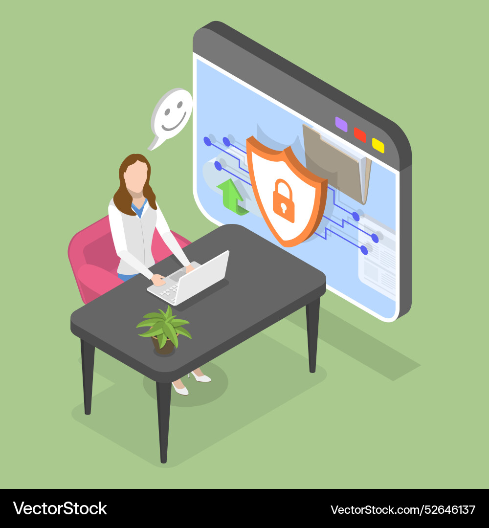 3d isometric flat Royalty Free Vector Image - VectorStock