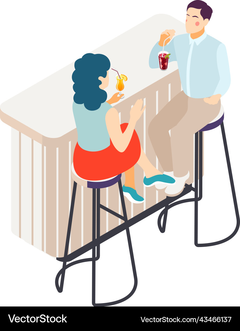 Cocktails at bar composition Royalty Free Vector Image