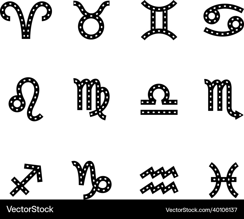 Collection black astrological signs Royalty Free Vector
