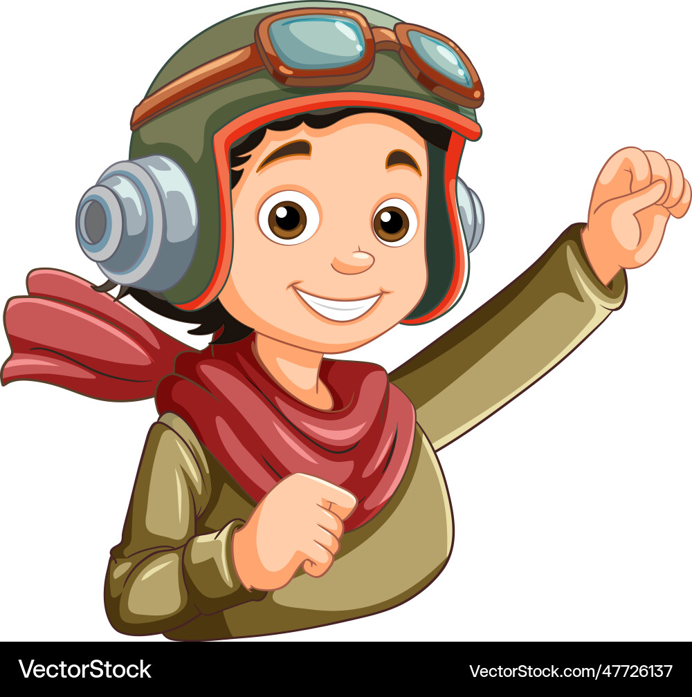Cute pilot cartoon character Royalty Free Vector Image