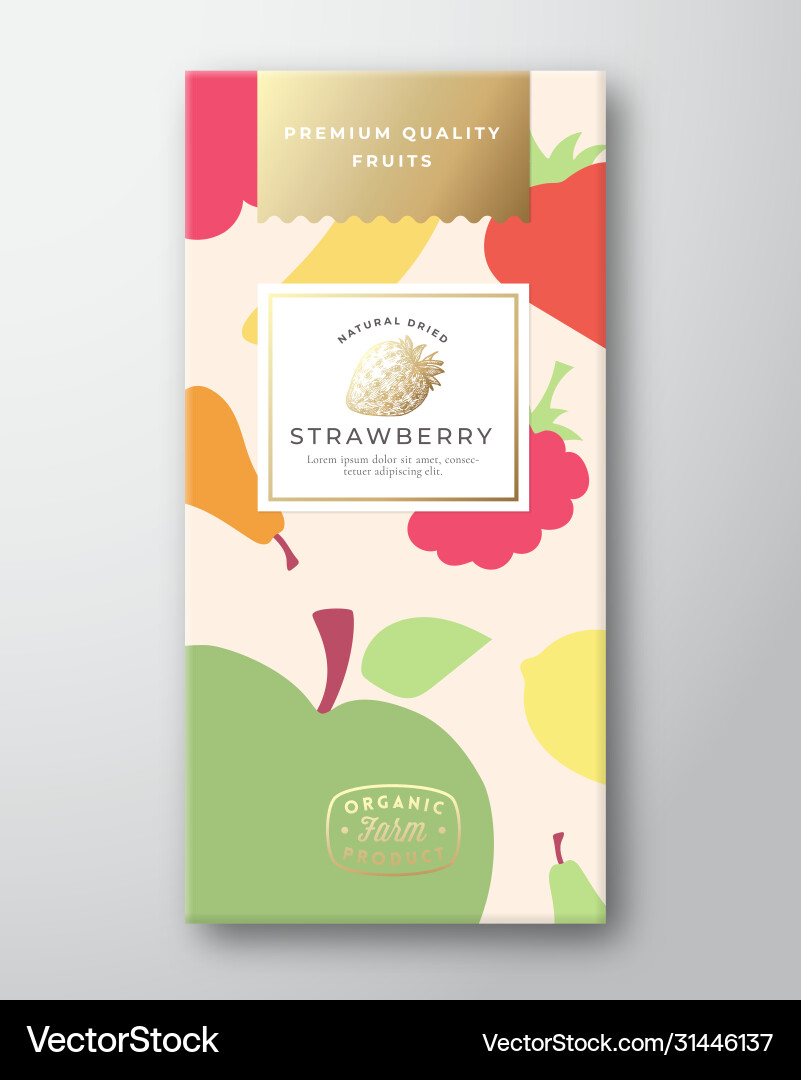 Dried fruits label packaging design layout Vector Image