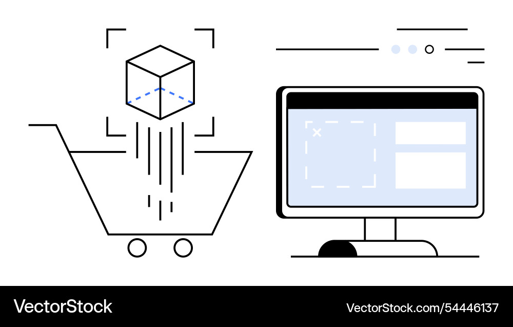 E-commerce transaction process with a digital Vector Image