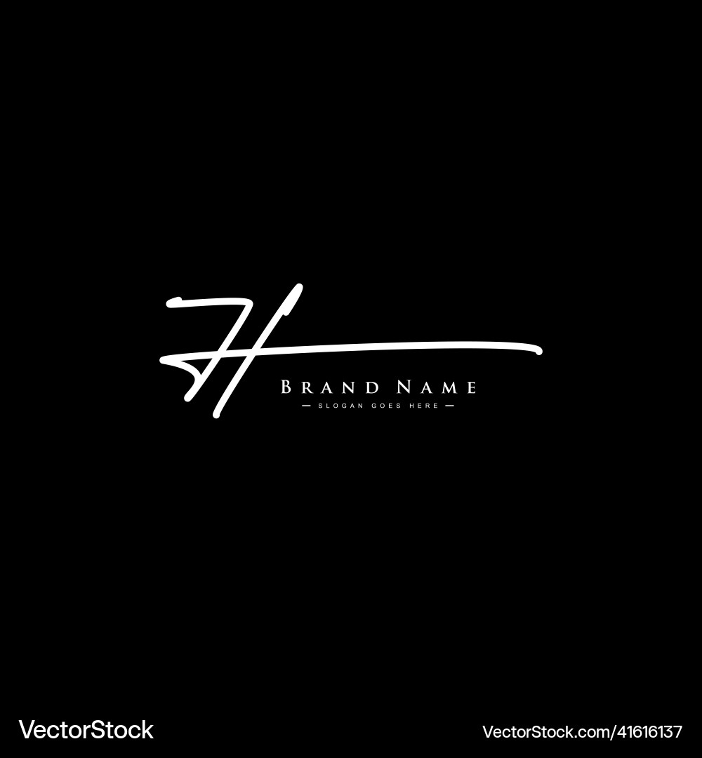 Elegant Signature H Logo Royalty Free Vector Image