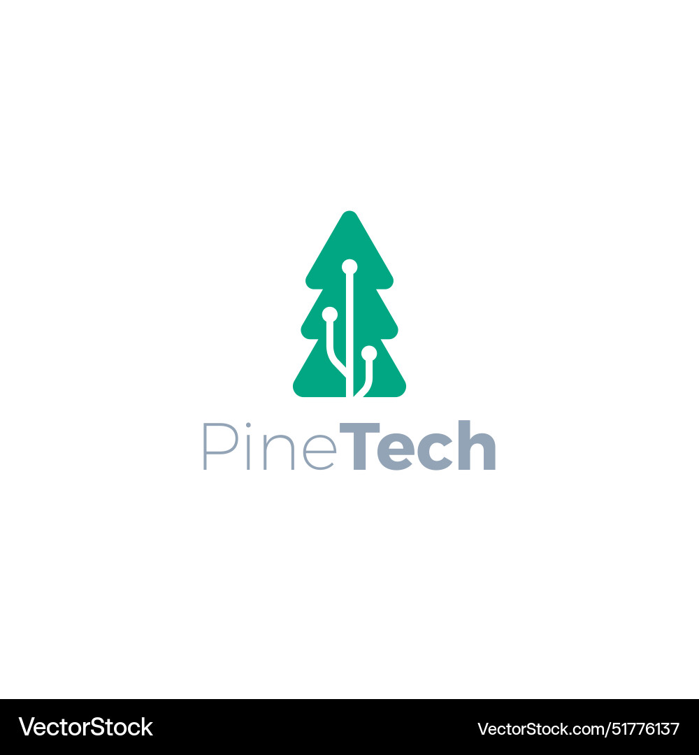 Pine tech logo template icon Royalty Free Vector Image