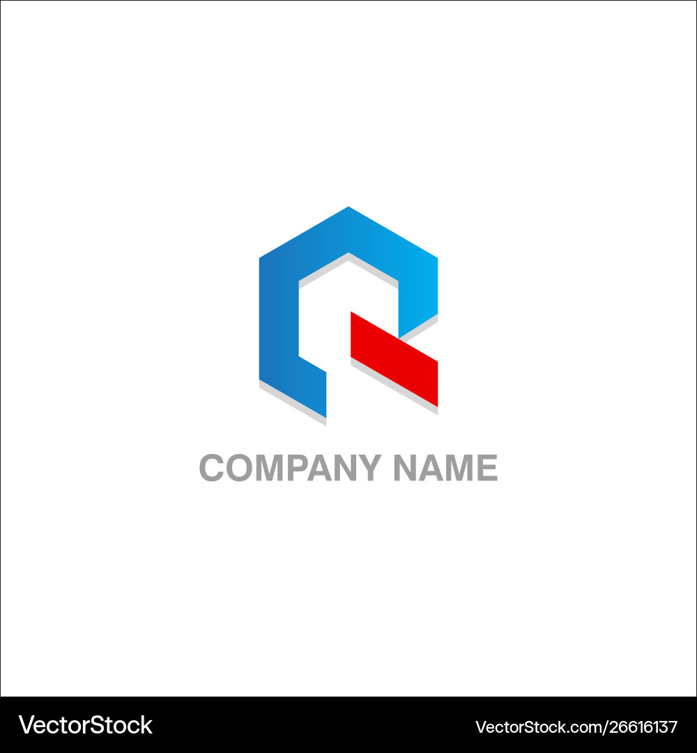 R initial company logo Royalty Free Vector Image
