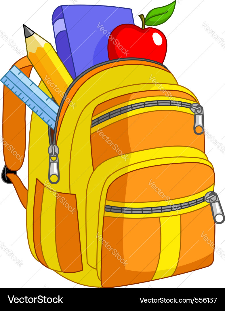 School backpack Royalty Free Vector Image - VectorStock