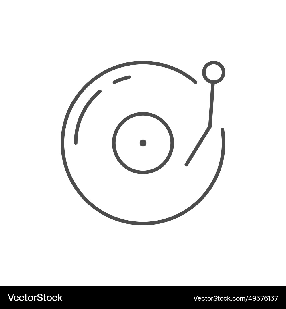 Vinyl record line outline icon Royalty Free Vector Image