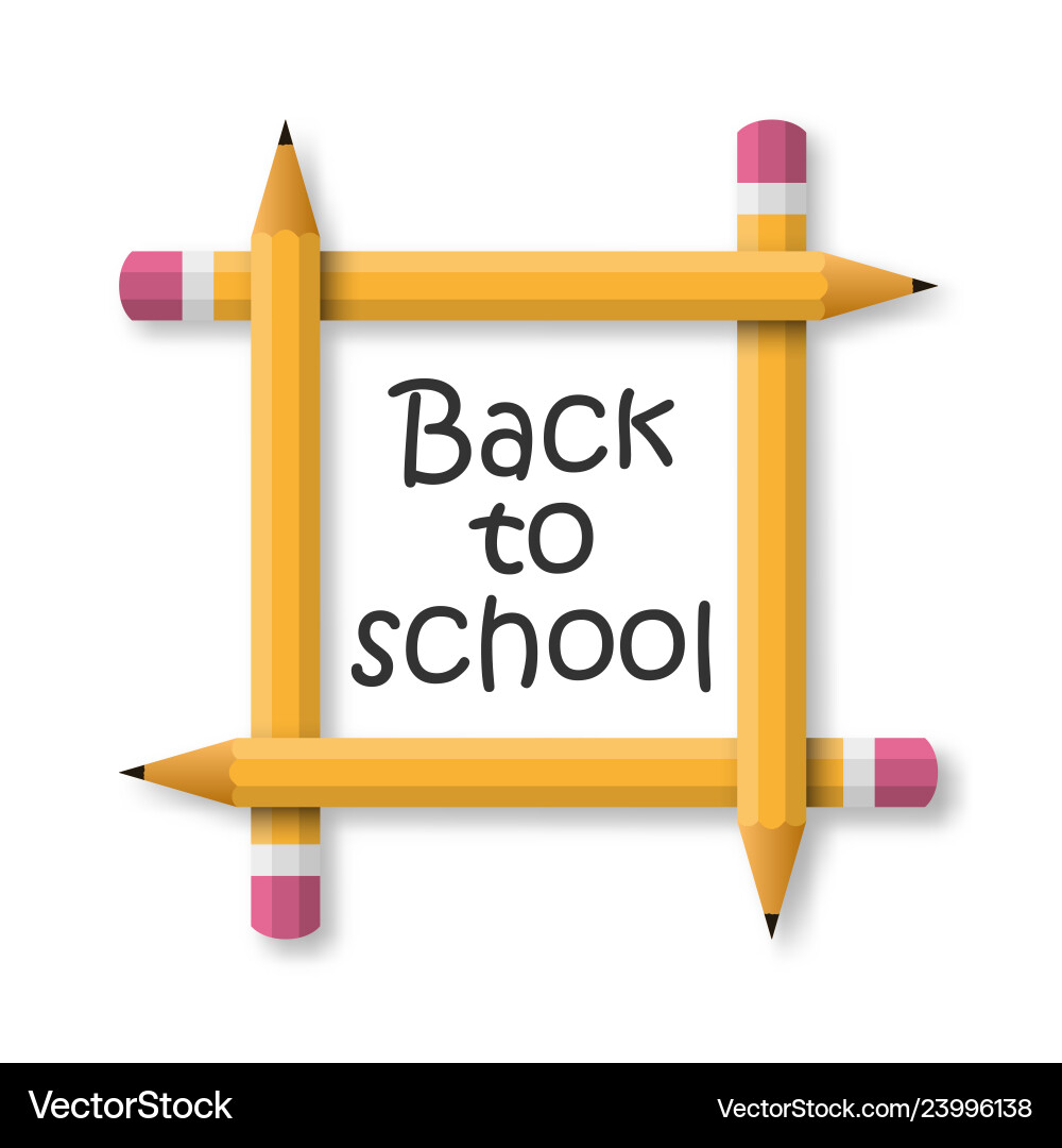 Back to school banner with pencil Royalty Free Vector Image