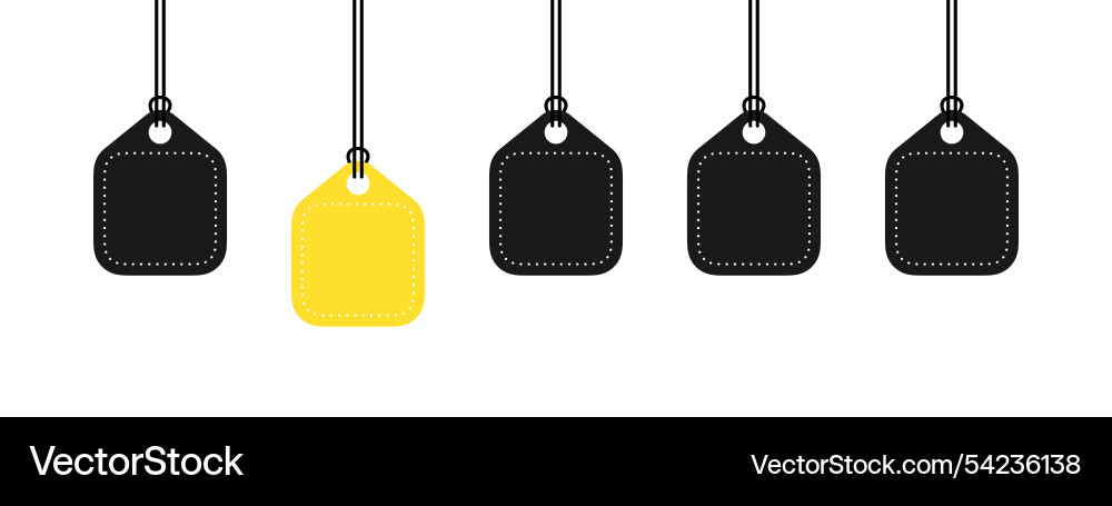 Empty price tags set cloth label tag blank mockup Vector Image