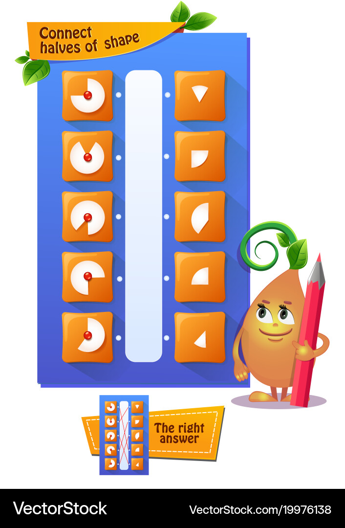 Game connect halves iq Royalty Free Vector Image