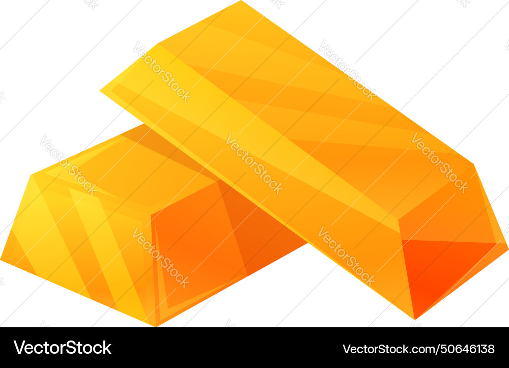 Ingot gold chinese icon cartoon stack Royalty Free Vector