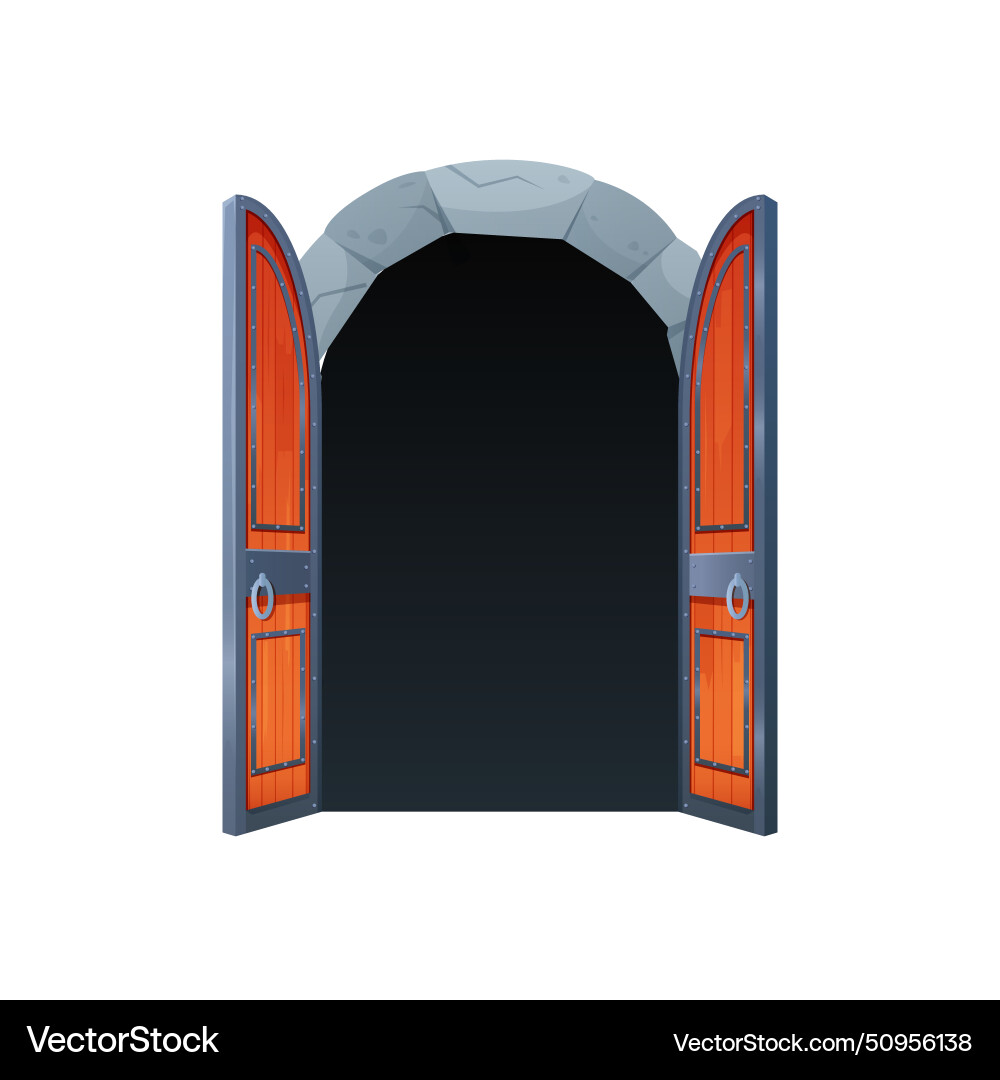 Castle Gates Clipart Wooden Castle Door Royalty Free Vector Image