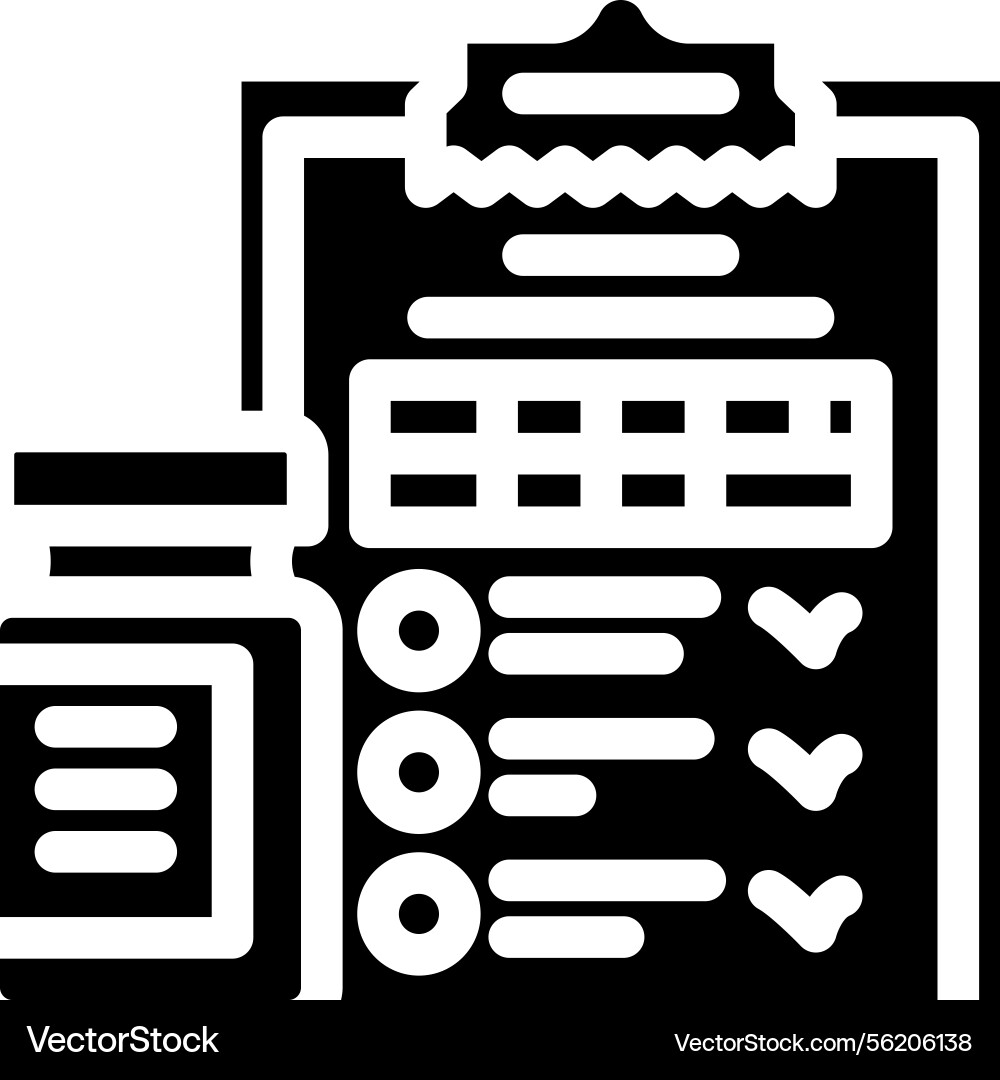 Pharmacy inventory pharmacist glyph icon Vector Image